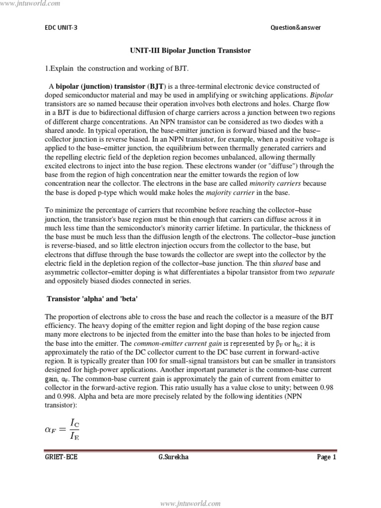 EDCQNAUNIT | PDF | Bipolar Junction Transistor | Transistor