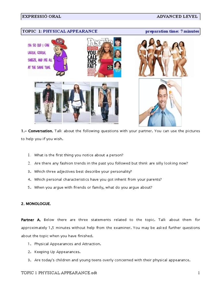 Topic 1 Physical Appearance | PDF | Nature