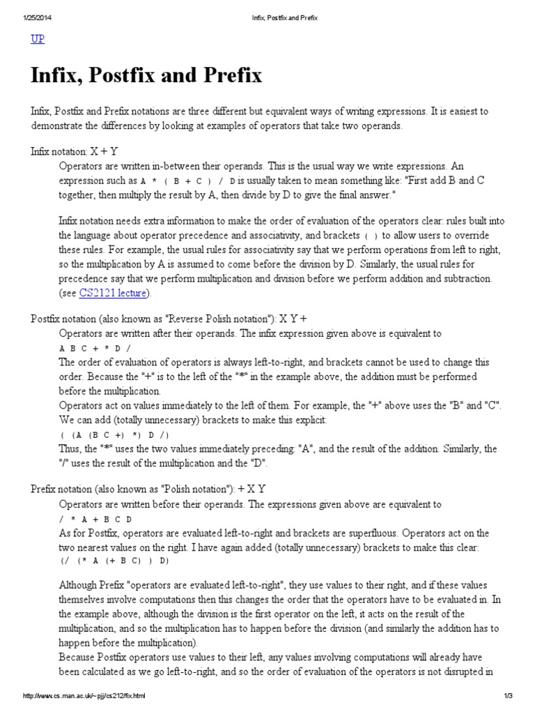 Infix, Postfix and Prefix | Download Free PDF | Notation | Teaching ...