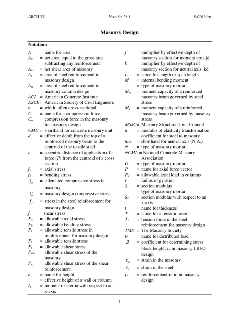 Masonry Design | PDF | Bending | Masonry