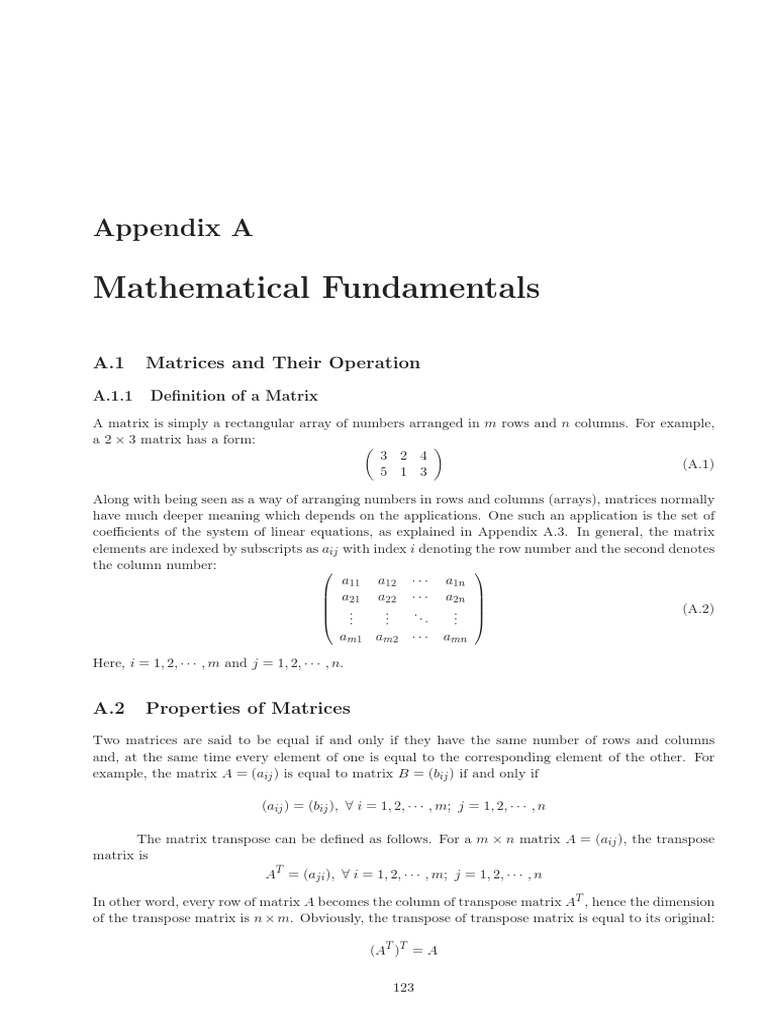 Mathematical Fundamentals of Matrices: Properties, Operations, and Applications | PDF | Matrix ...