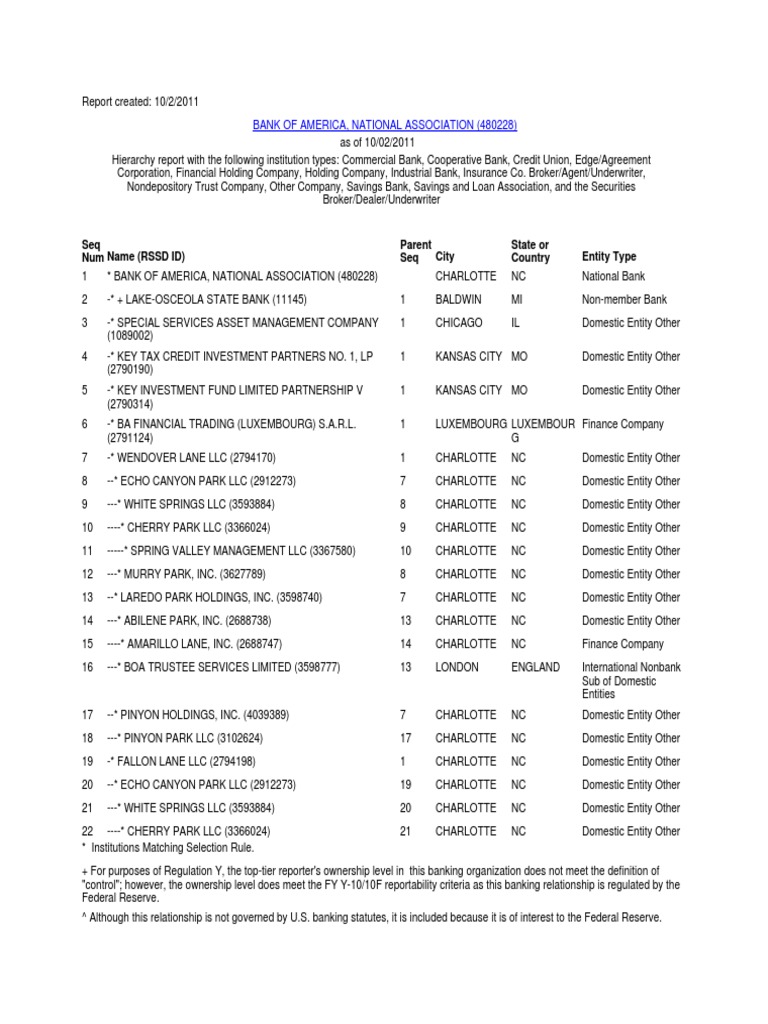 BofA Organization Hierarchy | PDF | Limited Partnership | Bank Of America