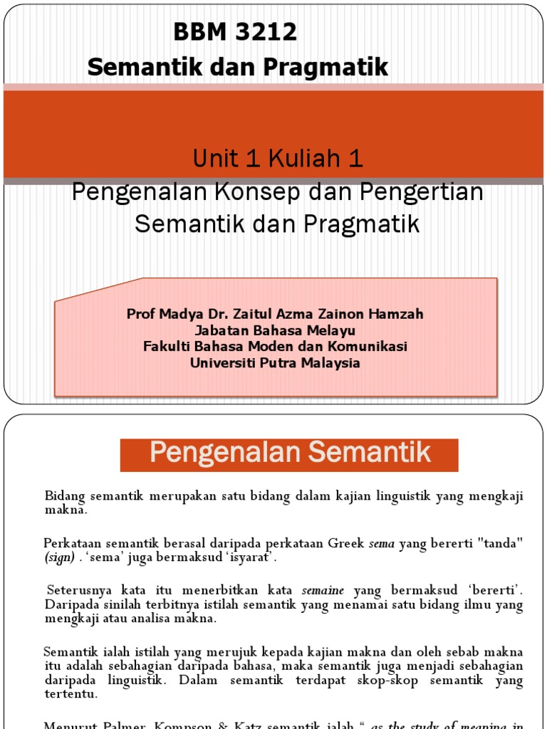 Semantik Dan Pragmatik