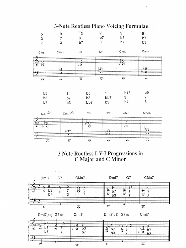 Rootless Chords Three Notes PDF | PDF