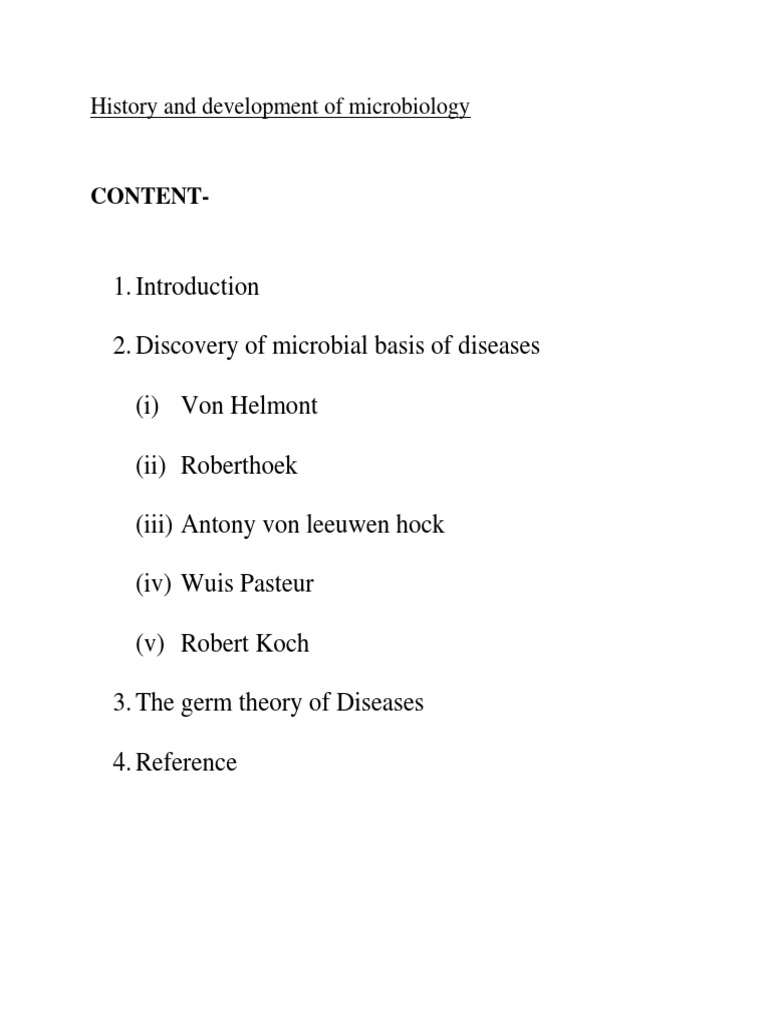 History and Development of Microbiology | PDF | Microorganism ...