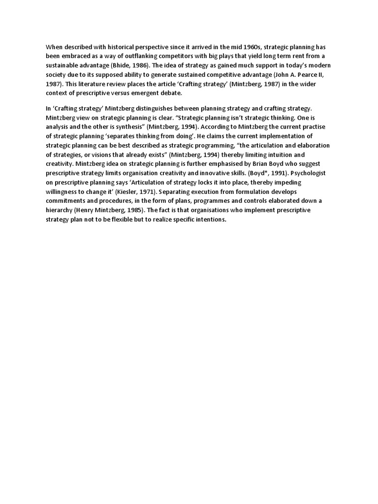 Crafting Strategy | PDF | Strategic Planning | Creativity