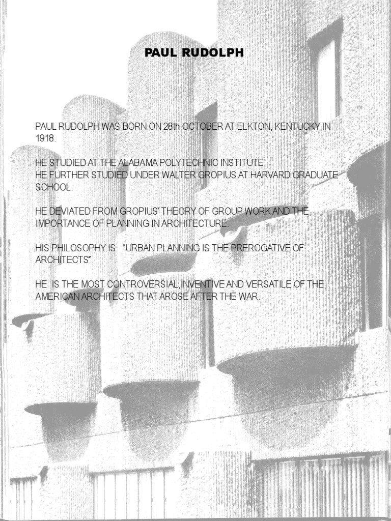 Paul Rudolph-Ppt PDF Seminar Presentation Download WWW - Archibooks.co ...
