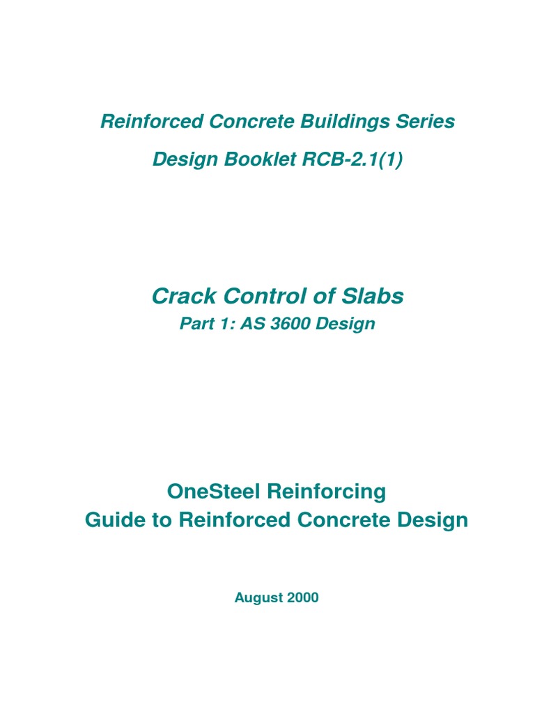 Crack Control of Slabs - Design Booklet | PDF | Reinforced Concrete | Bending