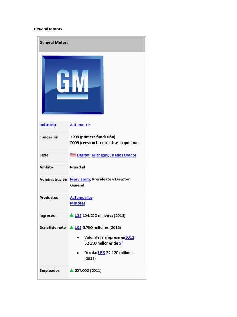 General Motors | PDF | Motores generales | Chevrolet