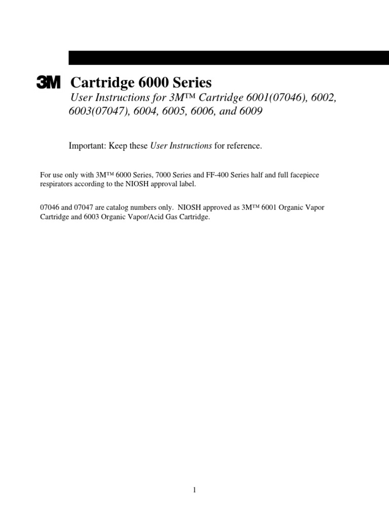 3M Cartridges | PDF | Safety | Chemistry