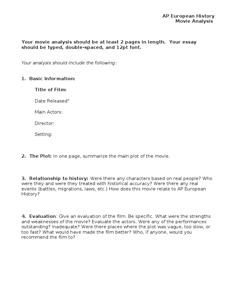 AP European History Movie Analysis | PDF | Art