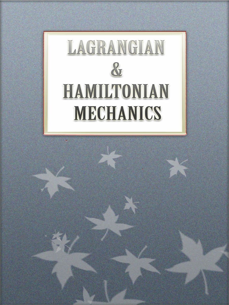 Lagrangian Hamiltonian Mechanics