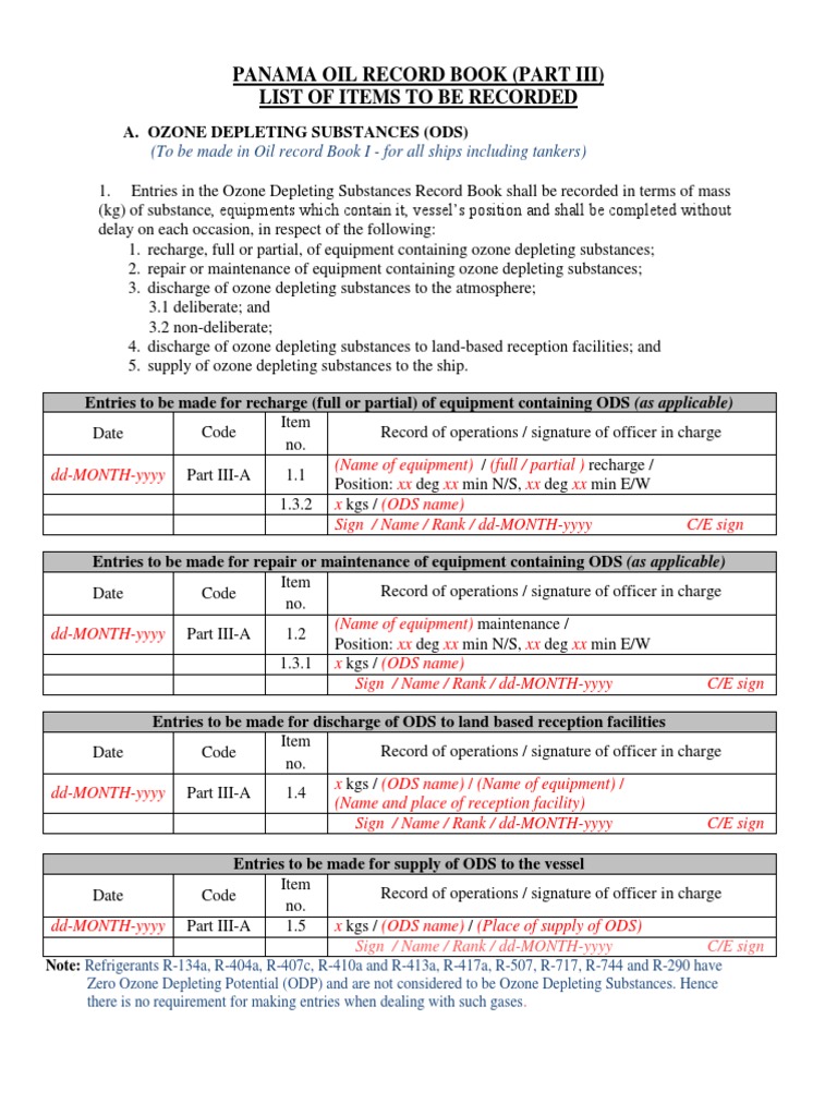 Panama ORB (Part 3) Guidance | Fuel Oil