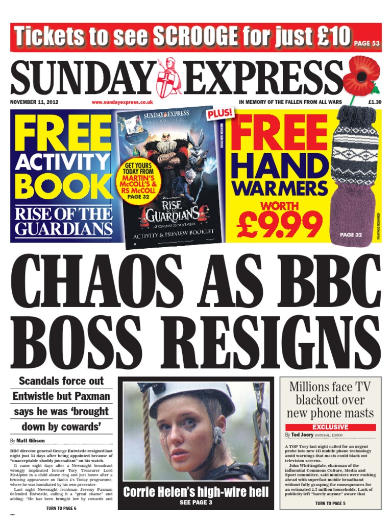 Daily Express (Sunday Express) - Sunday, November 11th 2012 | Bbc ...