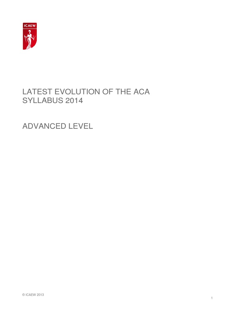 Syllabus Latest Evolution of The Aca Advanced Level | PDF | Strategic ...