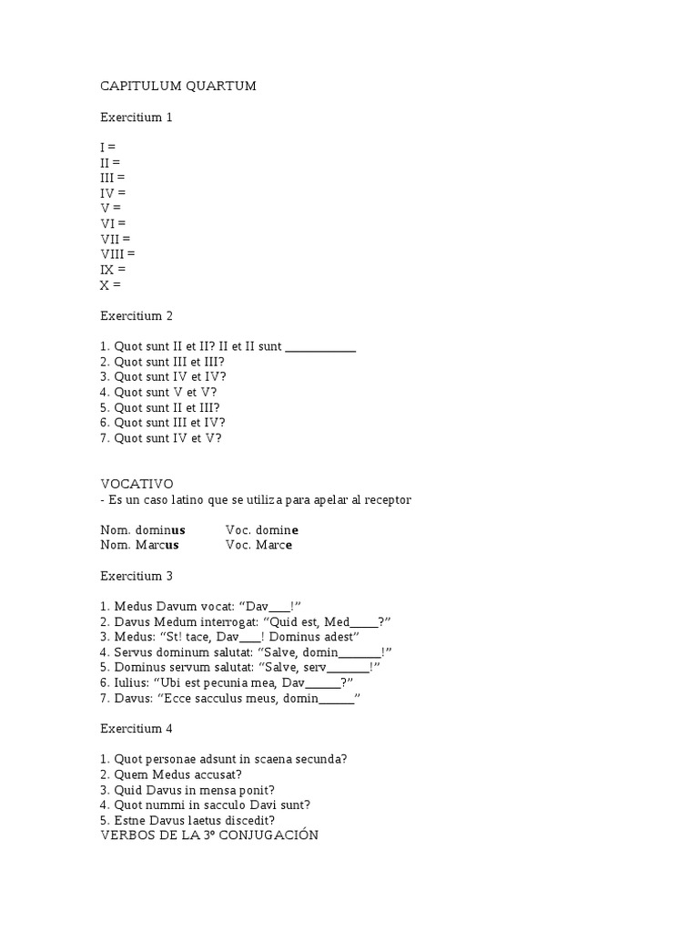 Ejercicios de Gramática Latina | PDF
