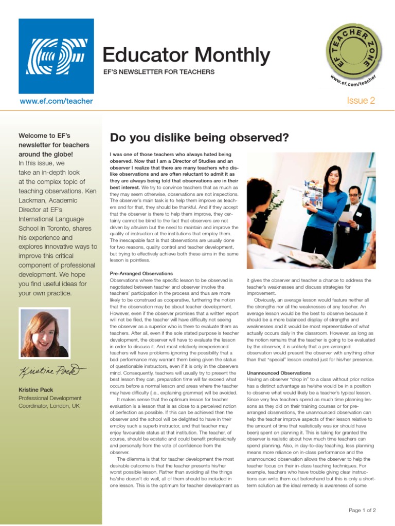 Class Observation | PDF | English As A Second Or Foreign Language ...