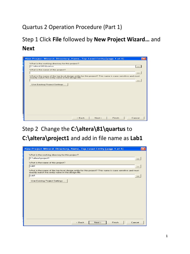 Quartus 2 Operation Procedure v1 | PDF