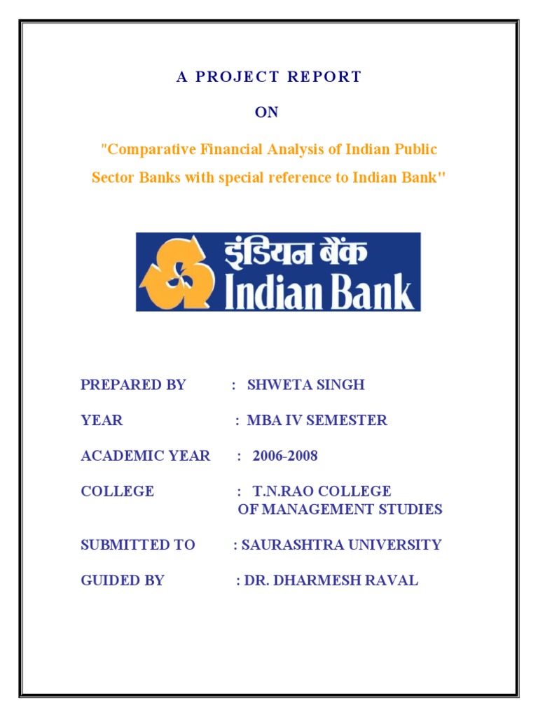 Comparative Financial Analysis of Indian Banks | PDF | Banks | Economies