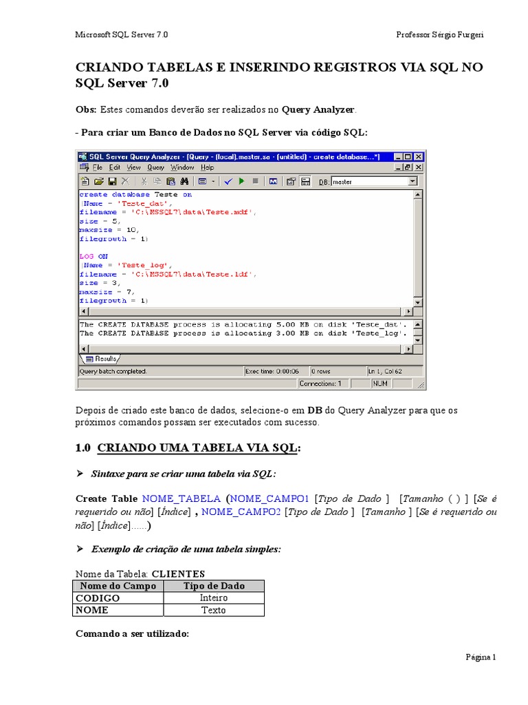 38 Criando e Modificando Tabelas Com SQL | PDF