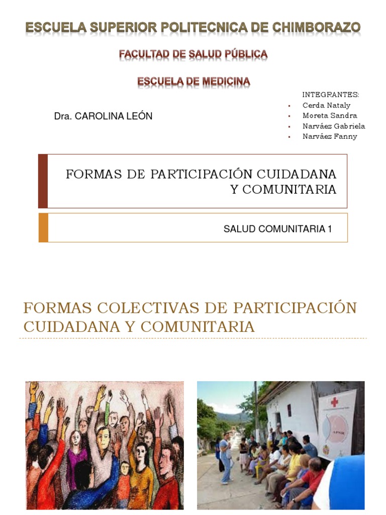 Formas de Participación Cuidadana y Comunitaria | PDF | Democracia ...