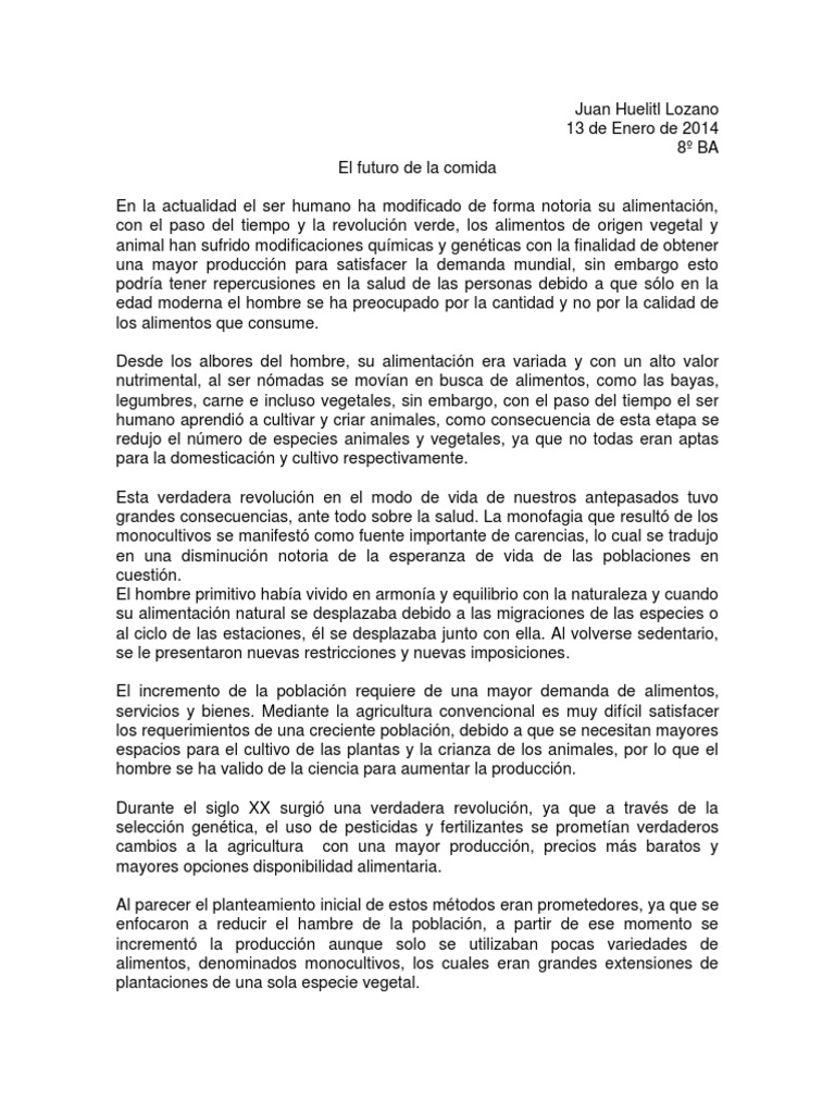 El futuro de la alimentación sostenible | PDF | Alimentos | Biotecnología