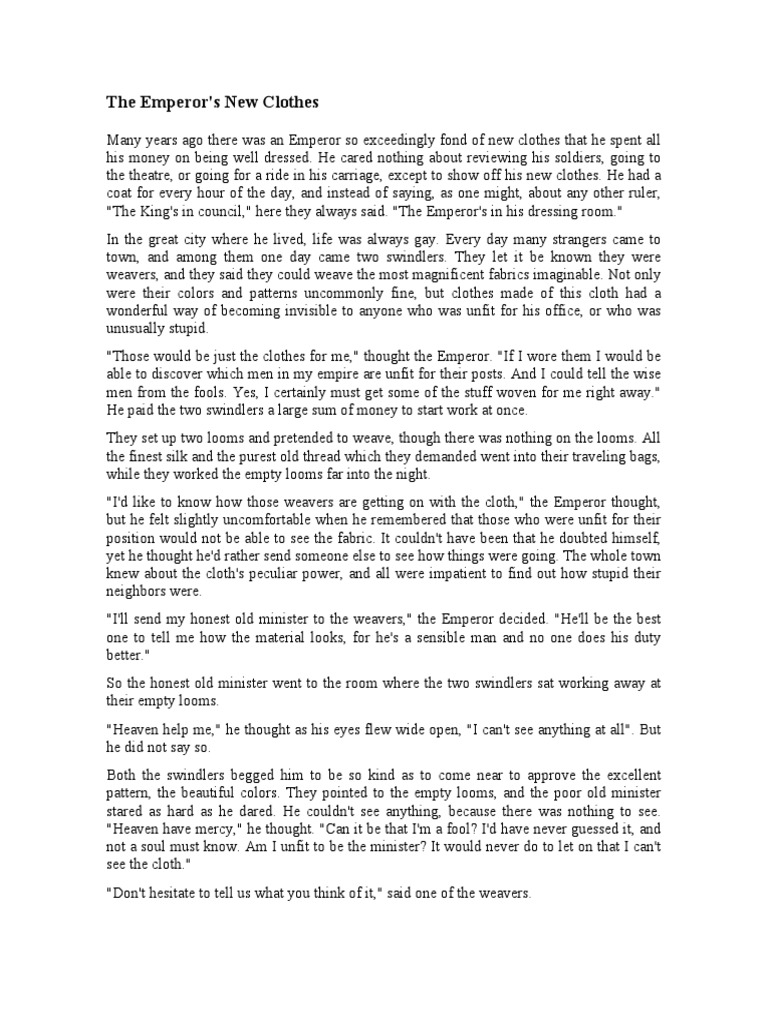 The Emperor's New Clothes | PDF | Weaving | Loom