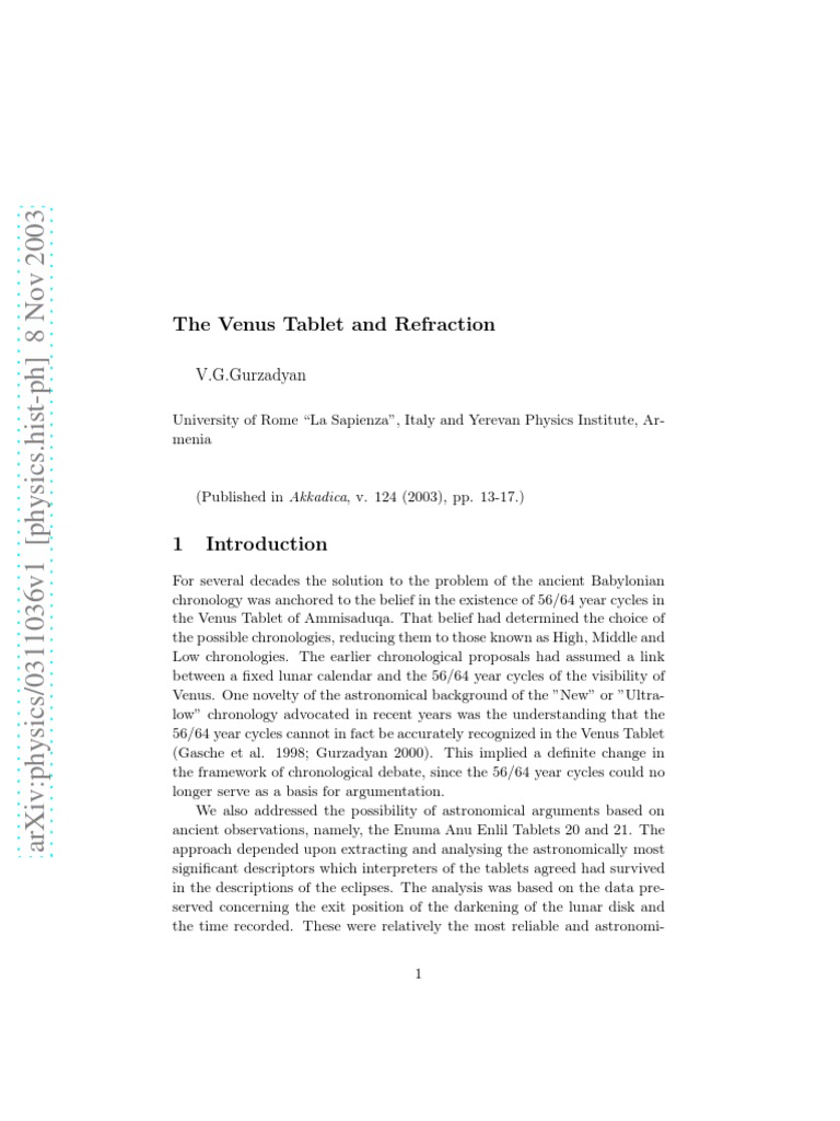 Venus Tablet | PDF | Social Science