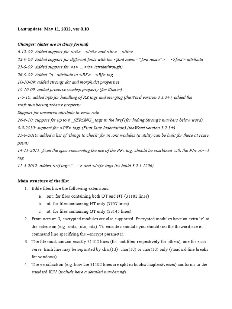Bible Module Specification Guide | PDF
