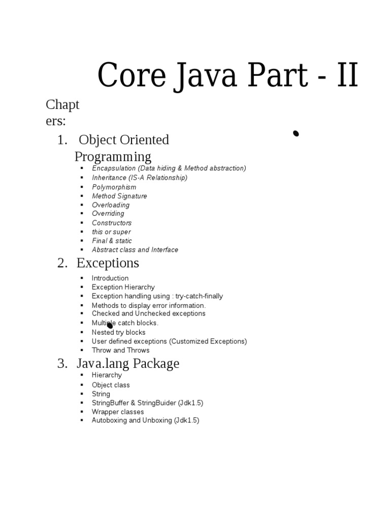 Core Java Part2 | PDF | Inheritance (Object Oriented Programming ... Core Java Part2 | PDF | Inheritance (Object Oriented Programming ...