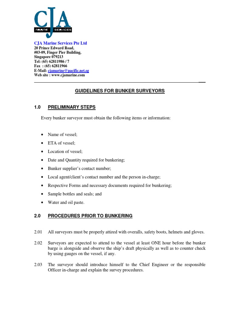 Bunker Survey Guide | Oil Tanker | Fuel Oil