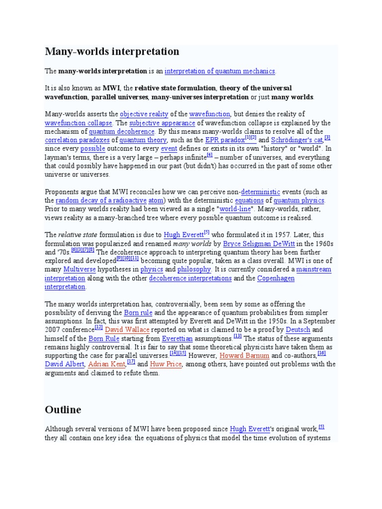Many Worlds Interpretation | PDF | Many Worlds Interpretation | Quantum ... Many Worlds Interpretation | PDF | Many Worlds Interpretation | Quantum ...