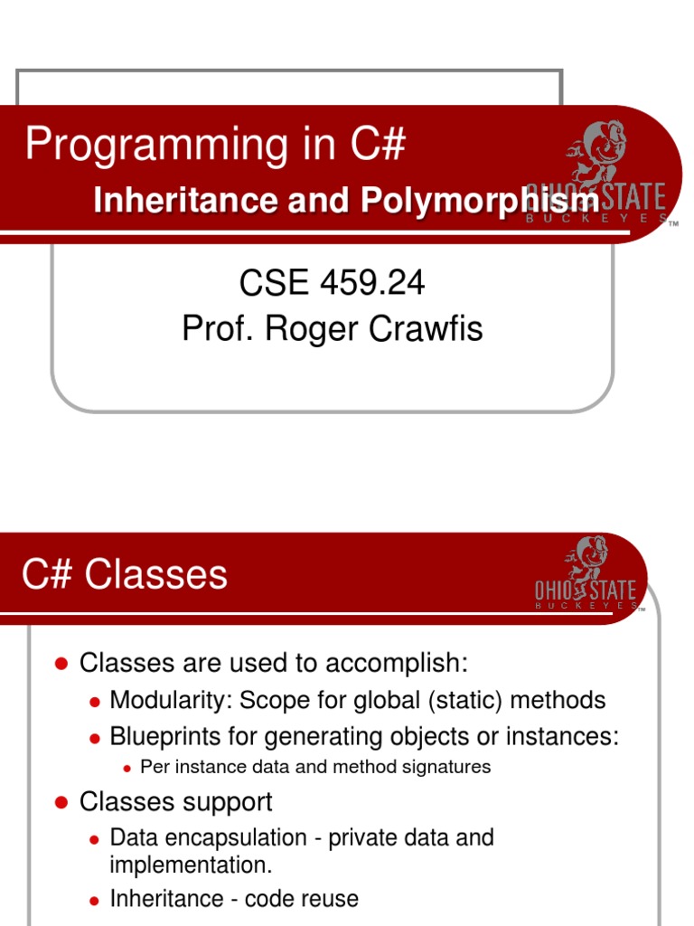 CSE459 CSharp 03 Inheritance | PDF | Inheritance (Object Oriented Programming) | Class (Computer ...
