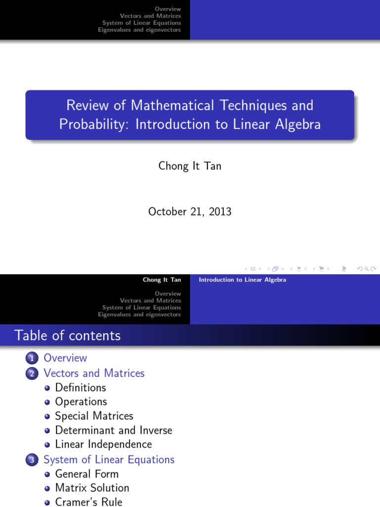 Linear Algebra | PDF | Matrix (Mathematics) | Eigenvalues And Eigenvectors