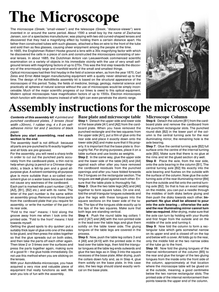 The Microscope PDF | PDF | Microscope | Lens (Optics)
