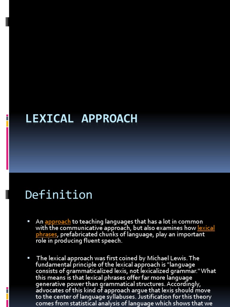 Lexical Approach | PDF | Lexicon | Applied Linguistics