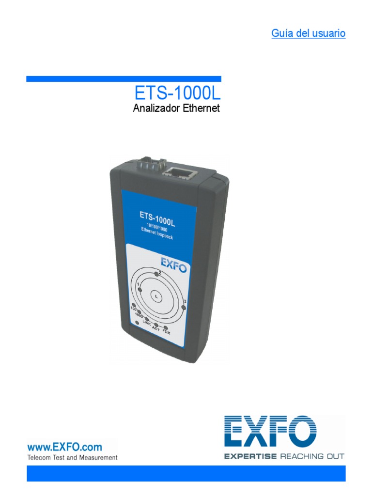 User Guide ETS-1000L (Spanish) 1058624 | PDF | Calibración | Red de ...