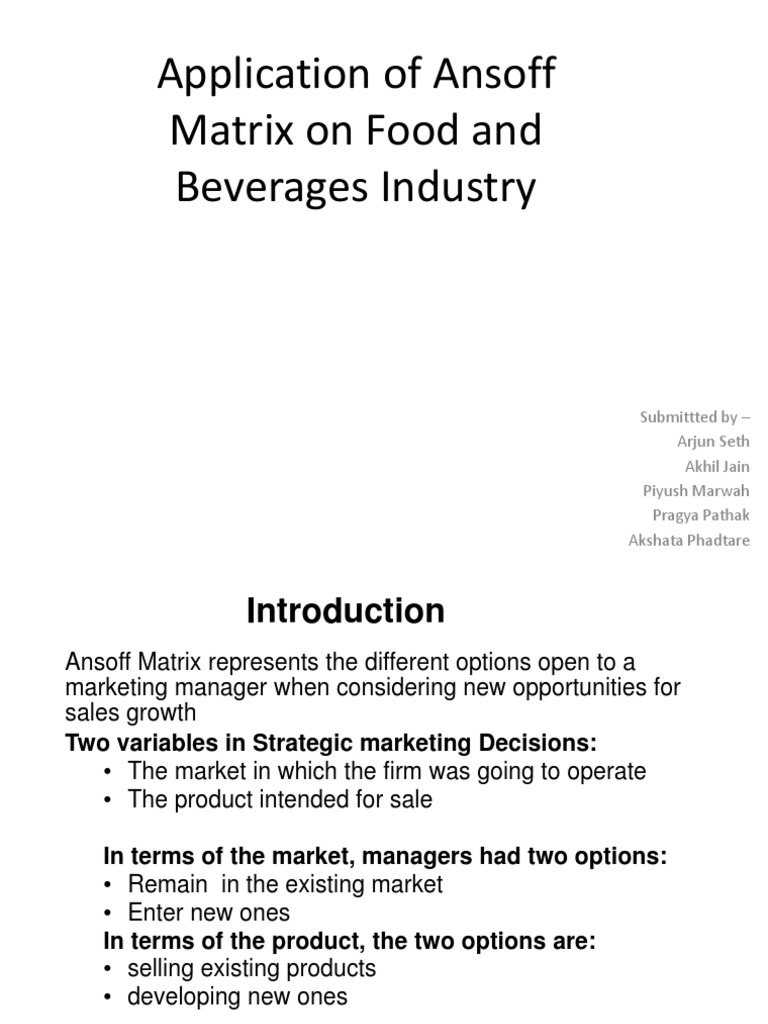 Ansoff Matrix Final | PDF | The Coca Cola Company | Coca Cola