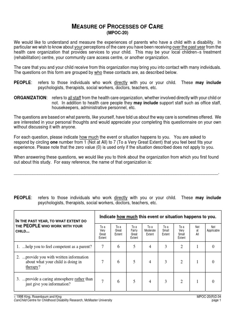 MPOC 20 Jan2007 | PDF | Psychotherapy | Behavioural Sciences