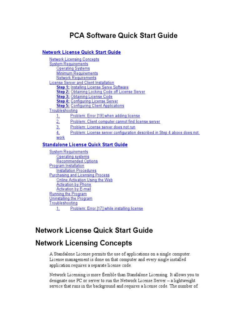 PCA Software Quick Start Guide | PDF | Installation (Computer Programs ...