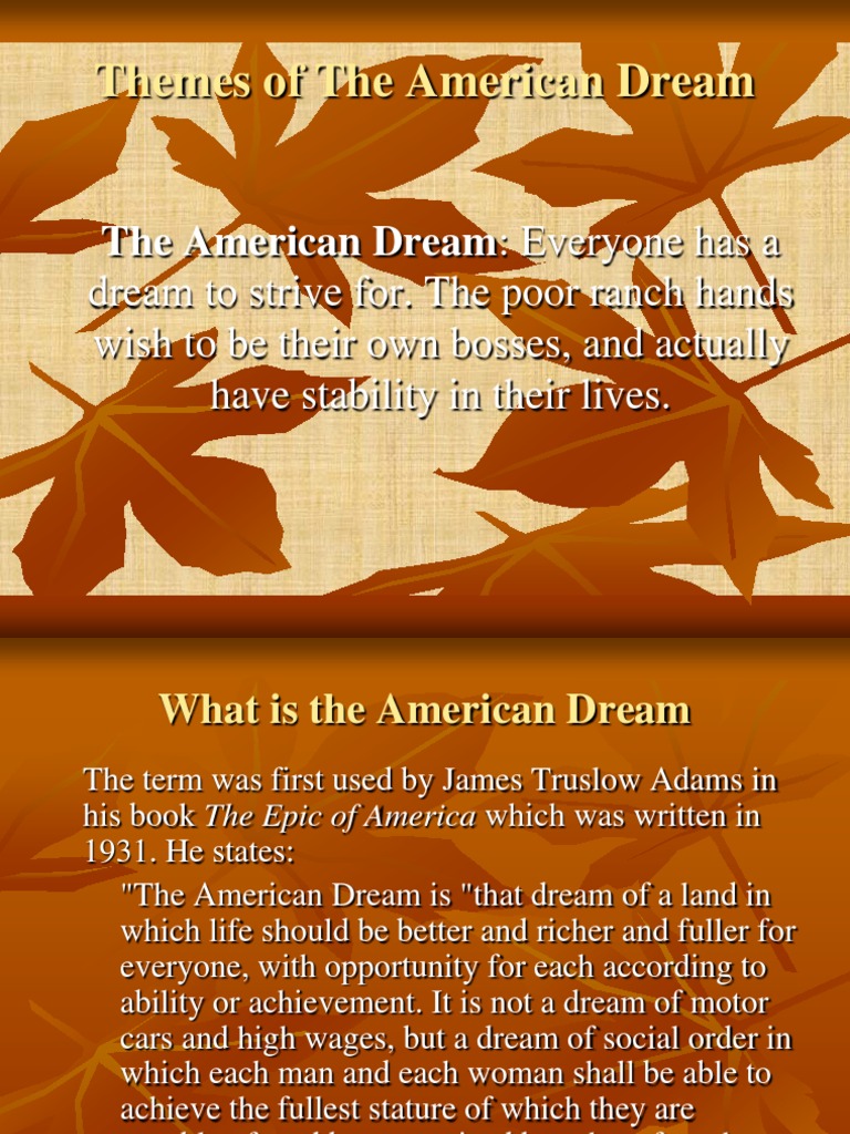 Themes of The American Dream | PDF | American Dream