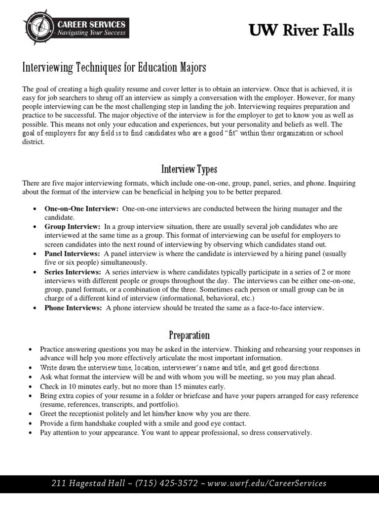 Hand Out Interviewing Education Majors | PDF | Interview | Lesson Plan