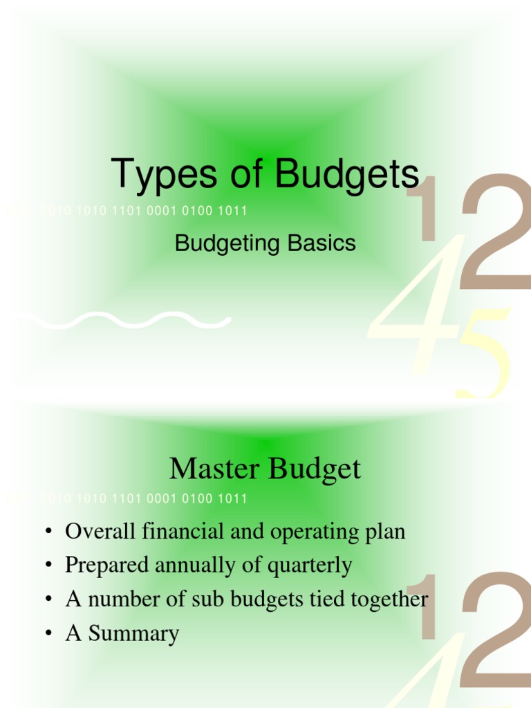 Types of Budgets | PDF | Cash | Budget