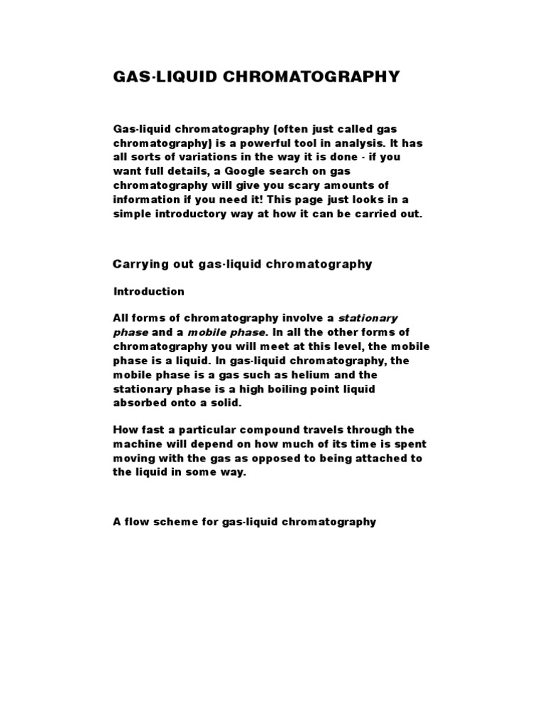 Carrying Out Gas-Liquid Chromatography | PDF | Chromatography | Gas ...