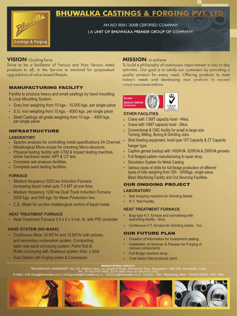 Bhuwalka Castings | PDF | Heat Treating | Production And Manufacturing