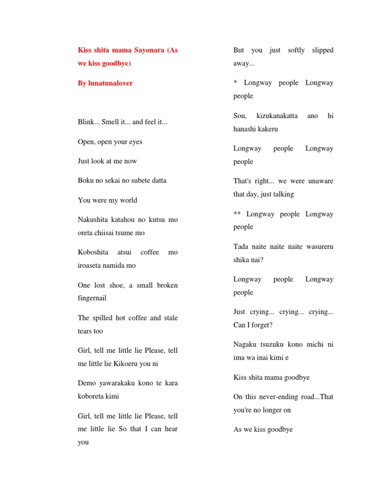 Kiss Shita Mama Sayonara | PDF | Poetry