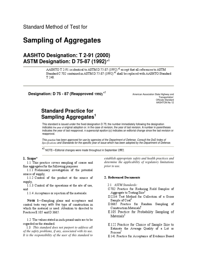 AASHTO | PDF | Construction Aggregate | Randomness