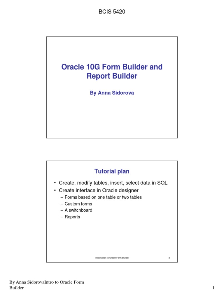 Oracle Forms Developer Tutorial Designer Pdf Oracle Database Pl Sql