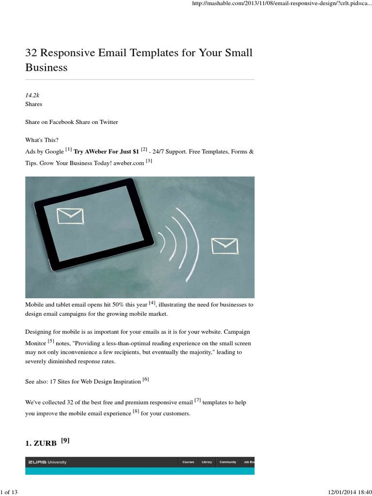 32 Responsive Email Templates for Businesses | PDF | Cascading Style ...