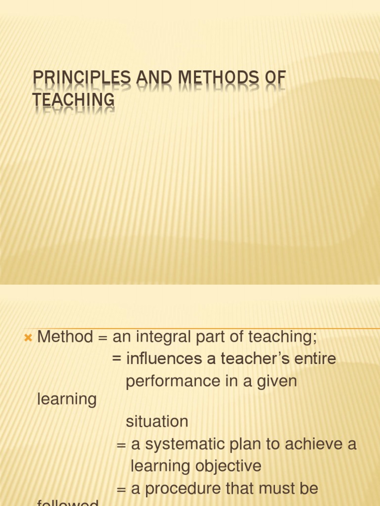 Teaching Principles and Methods Overview | PDF | Career & Growth